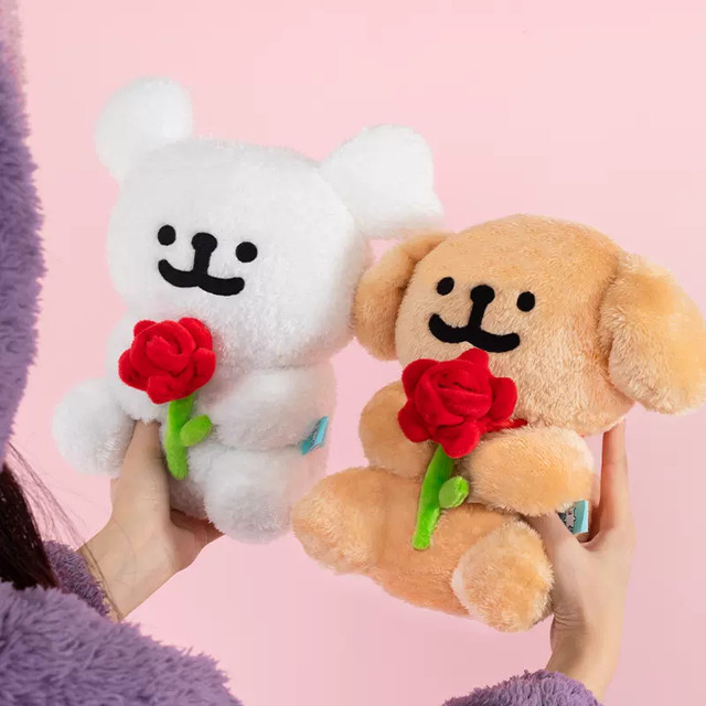 Korean Maltese Line Puppy Rose Valentine's Day Plush Doll Cute Cartoon ...