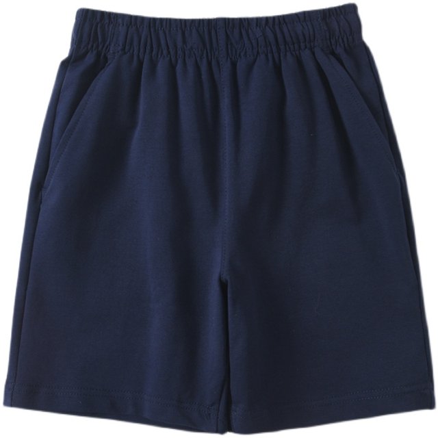 Children's dark blue sports shorts boys and girls school uniform pants ...