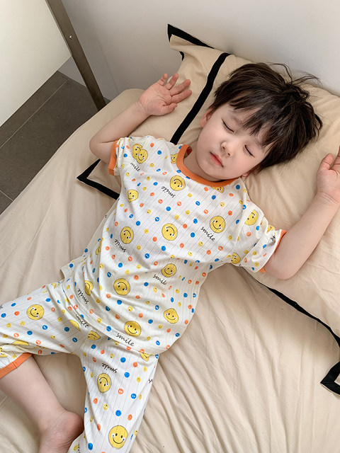 Yima Children's Class A Pure Cotton Home Clothes Boys Summer Clothes ...