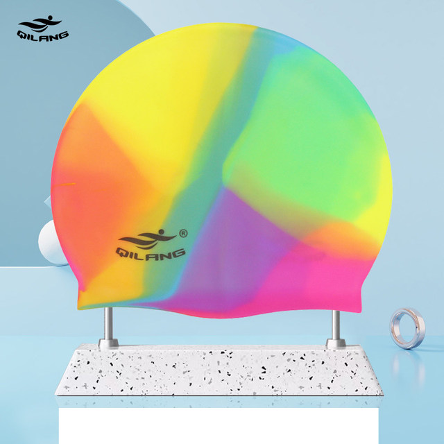 Qiilrng Qilang Colorful Silicone Swimming Cap Adults and Children ...