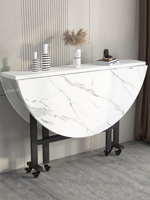 Folding Table, Round, for Home Use, Small Apartment, Foldable Dining ...