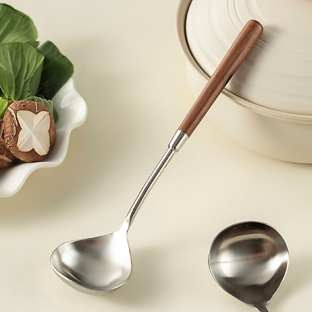 onlyCook Stainless Steel Step Spoon Home Wooden Longpower Small Sketch ...