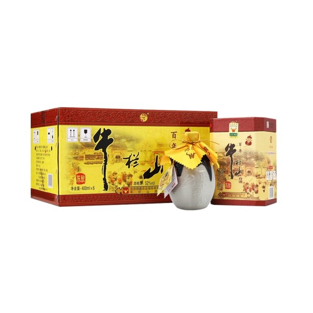 Niulan Mountain 52 degrees a century -old three -year -old three cows 400ml*6 bottles of ...