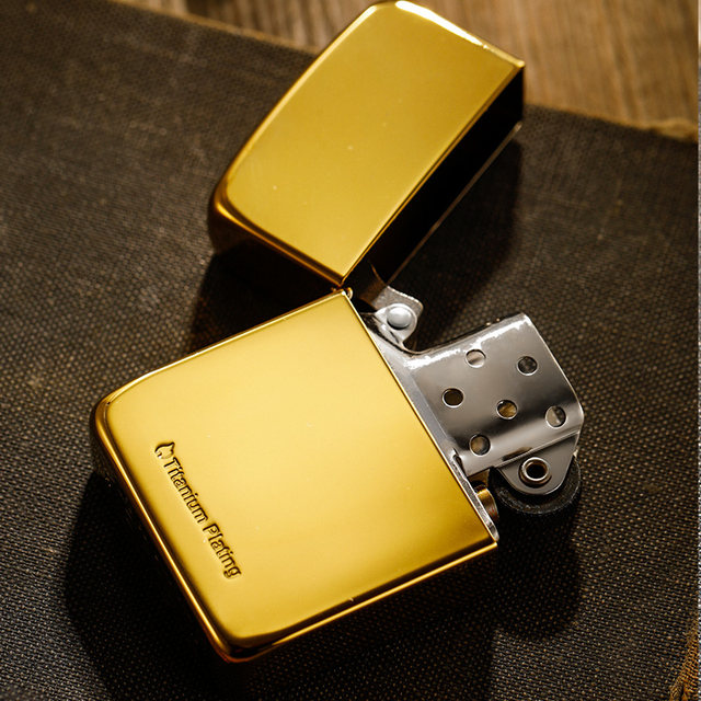 Lighter zippo genuine original 1941 replica black ice titanium gold ...