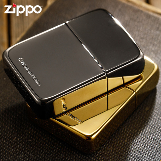 Lighter zippo genuine original 1941 replica black ice titanium gold ...