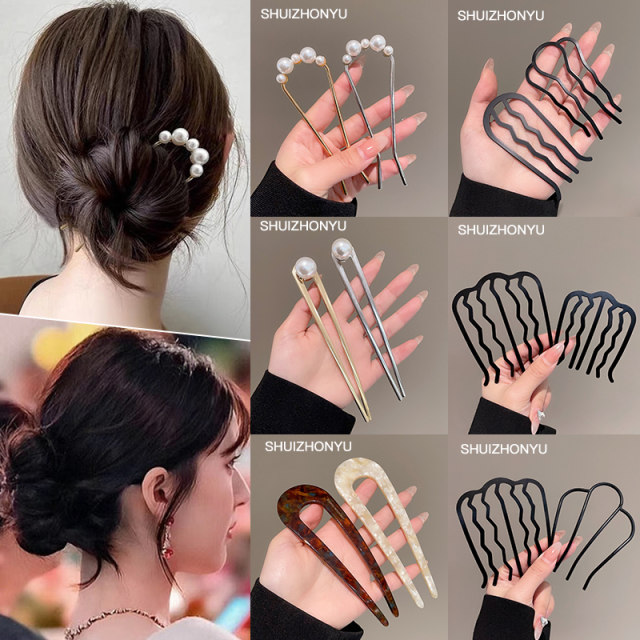 2024 new U-shaped hairpins for women, hairpins, comb hair accessories ...