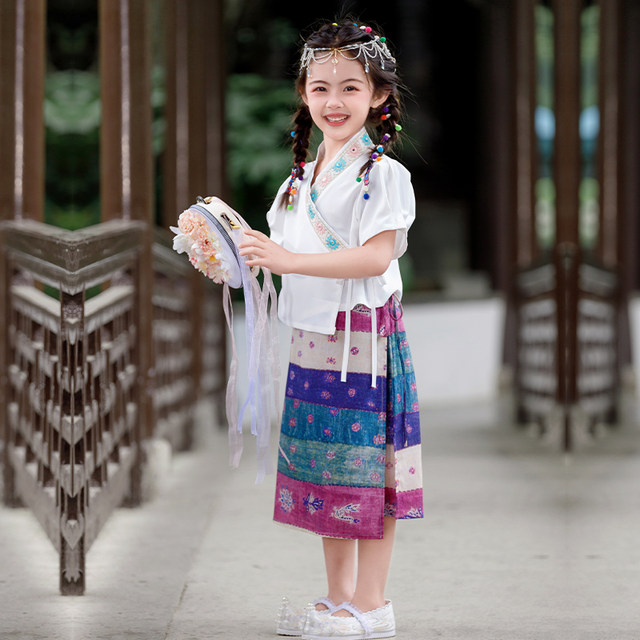 Dai costume girls summer children March 3 ethnic minority traditional ...