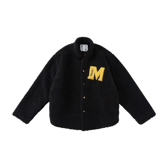 MEDM tide brand letter embroidery imitation lamb fluff jacket men and ...