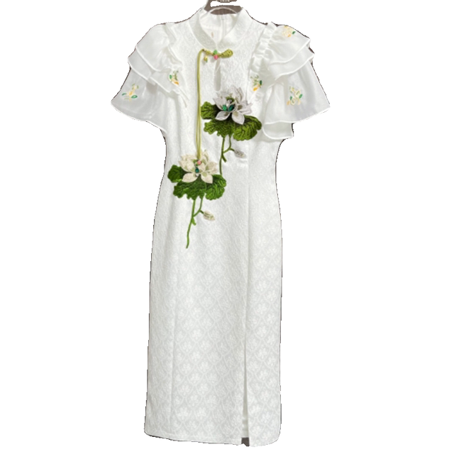 Funani new Chinese style cheongsam dress 2024 summer new heavy industry ...