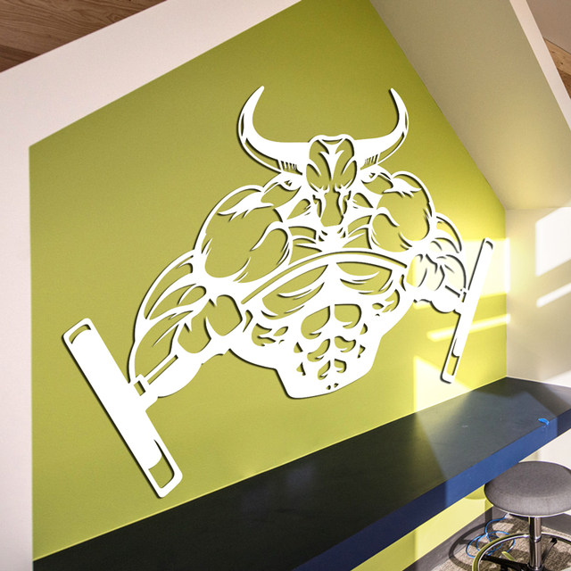 Gym wall decoration wall sticker 3d three-dimensional strength muscle ...
