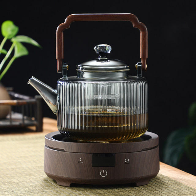 Gray health-preserving lifting kettle, high borosilicate glass teapot ...
