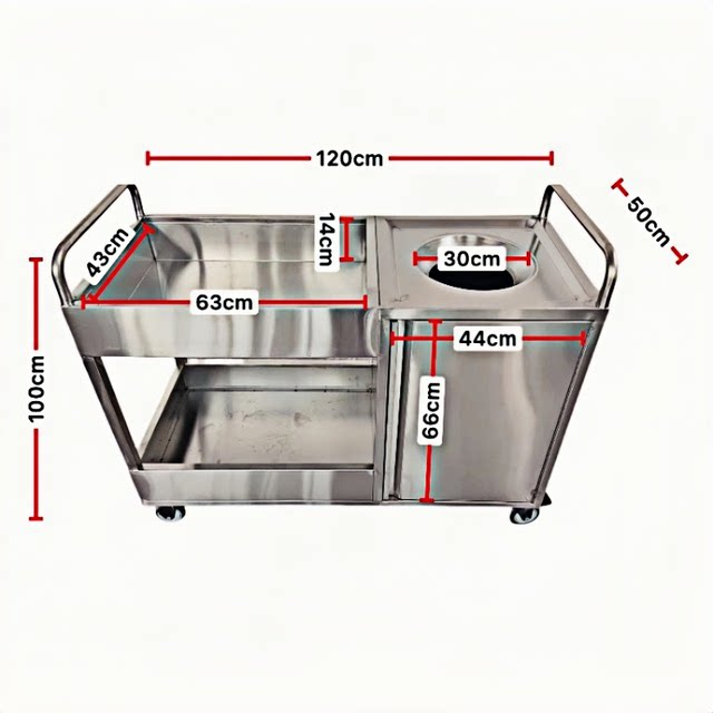 Commercial stainless steel waste collection truck, restaurant ...