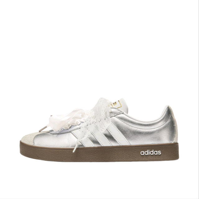 adidas neo VL Court 2.0 lace versatile shoes for men and women silver white