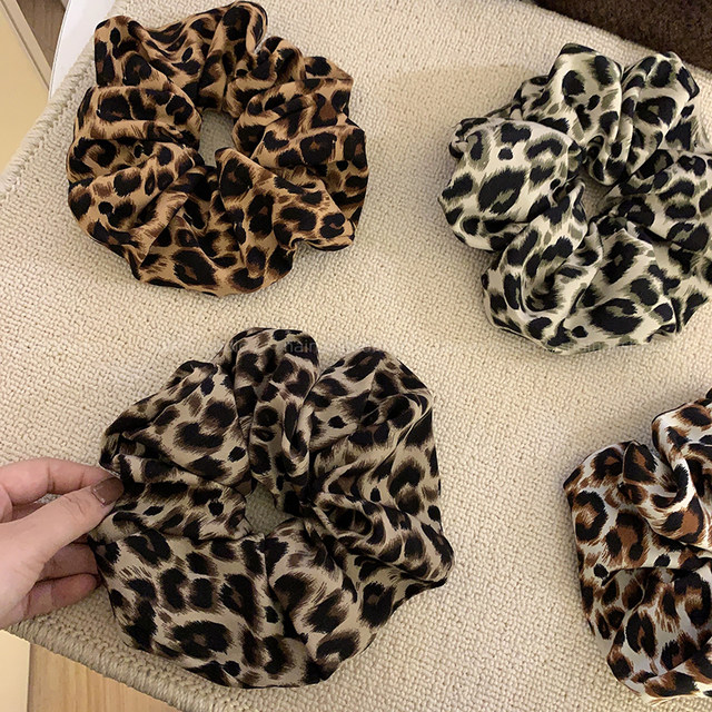 Extra large size! Leopard print large intestine hair ring Korean ...