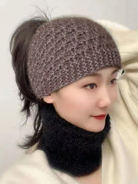 Autumn and winter hand-knitted hairbands for women, warm forehead ...
