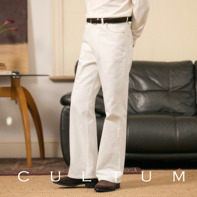 CULTUM retro IVY style jeans men's casual high waist loose long pants