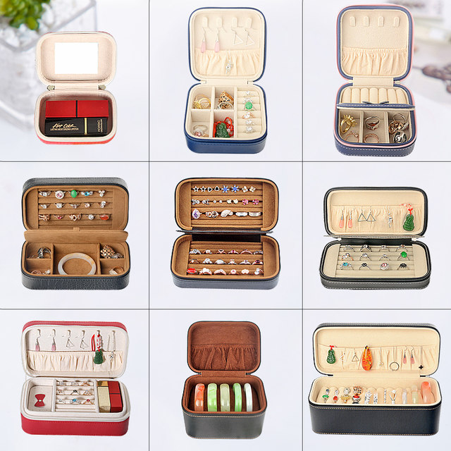 High-end jewelry box, portable jewelry storage box, multi-functional ...
