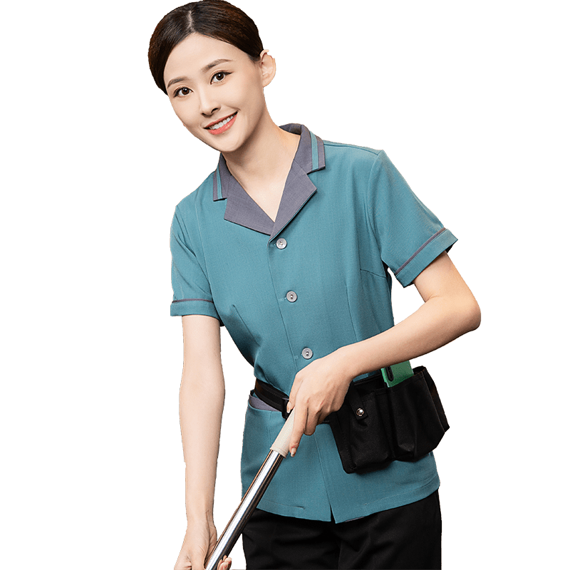 Suit Collar Cleaning Work Clothes - Breathable Thin Property Uniform