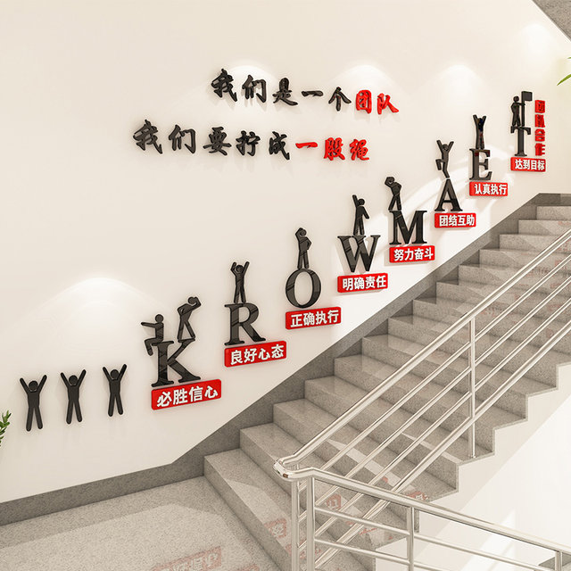 Stairs wall decorative acrylic 3D three -dimensional office ...