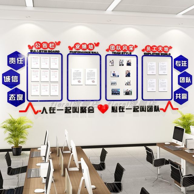 Bulletin board display board office atmosphere layout decoration ...