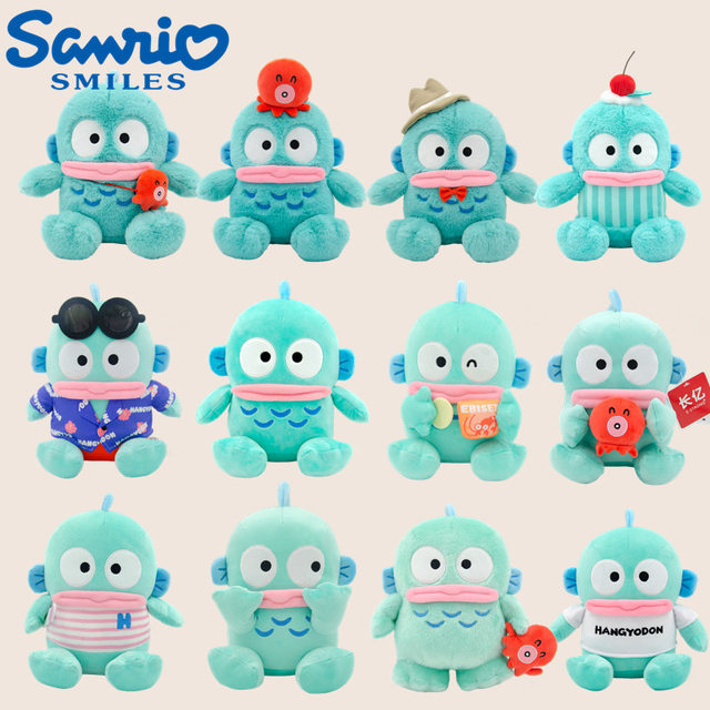 Genuine Sanrio doll half-fishman Hanton plush toy Ugly fish pendant ...