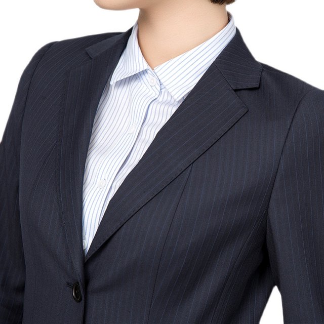 Di Meng suit jacket women's professional wear navy striped national ...
