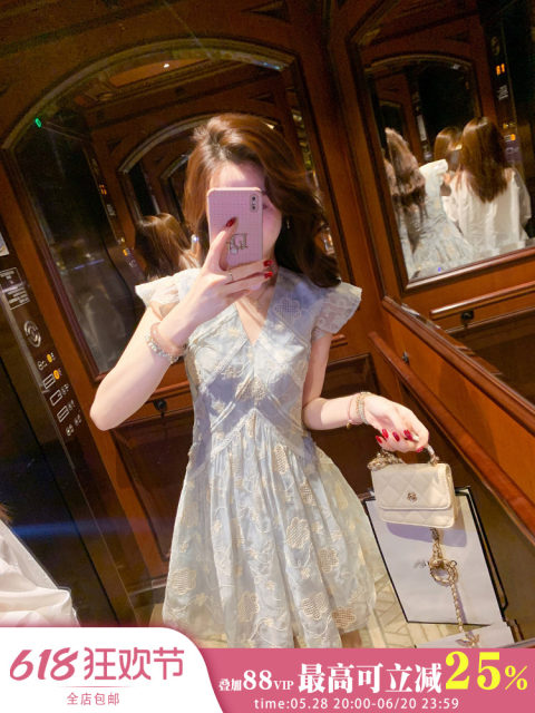 Fish and rabbit rabbit, waist-hugging temperament French dress for ...