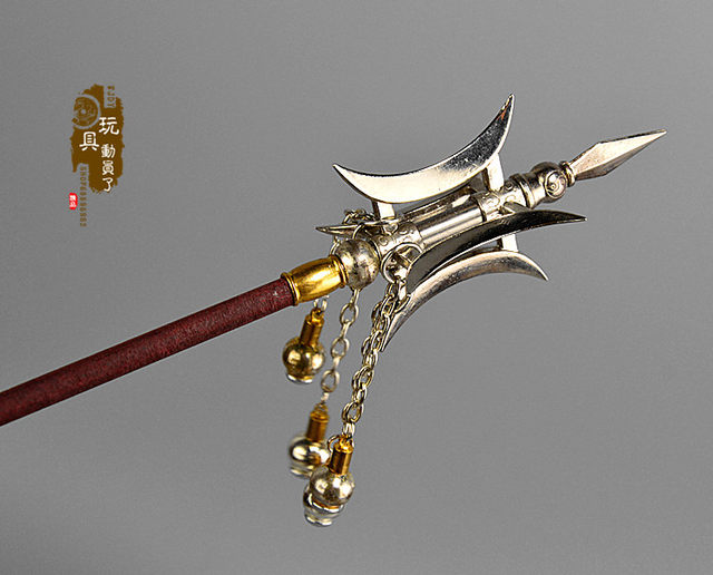 1: 6 Weapon Weapon Model Sandalwood Mixed Sky Long Gun Halberd Halberd ...