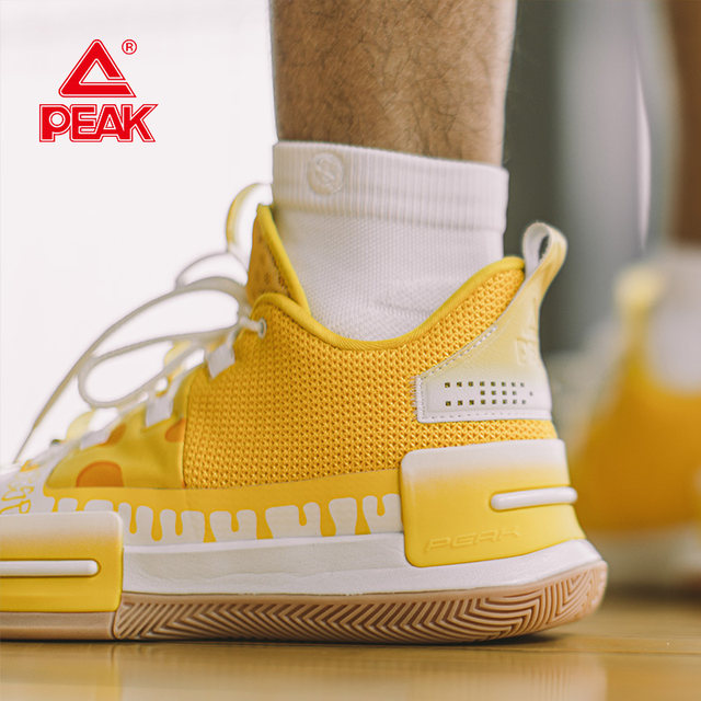 Peak state flash basketball shoes men's cheese color special sneakers ...