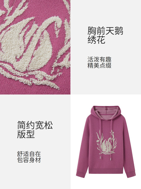 FINITY HOOKING Sweater 2024 Winter New Simple Embroidery Loose Commuter ...