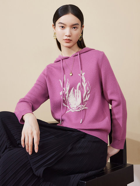 FINITY HOOKING Sweater 2024 Winter New Simple Embroidery Loose Commuter ...