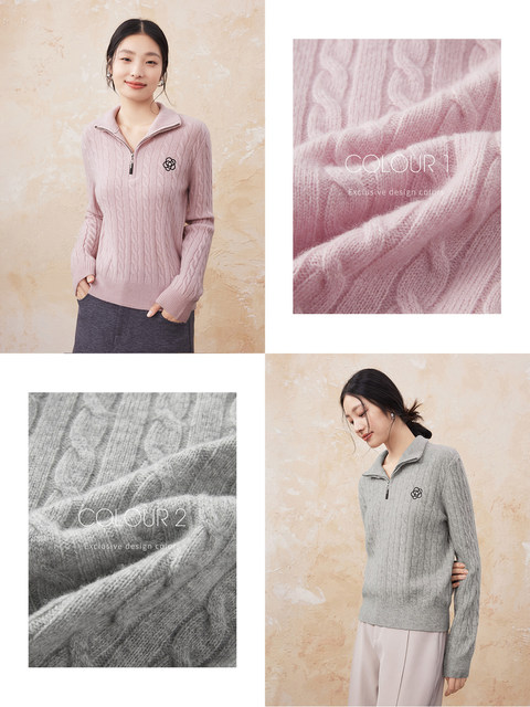 FINITY FINITIDI Knitted Sweater 2025 Spring New Half High Neck ...
