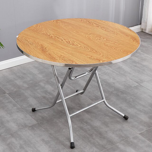 Folding round table small round table panel stainless steel frame large ...