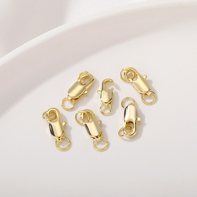 14K bag gold color-protecting fish tail buckle spring buckle lobster ...