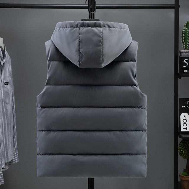 Vest men's 2023 autumn and winter trendy outer wear loose thickened down cotton vest men's ...