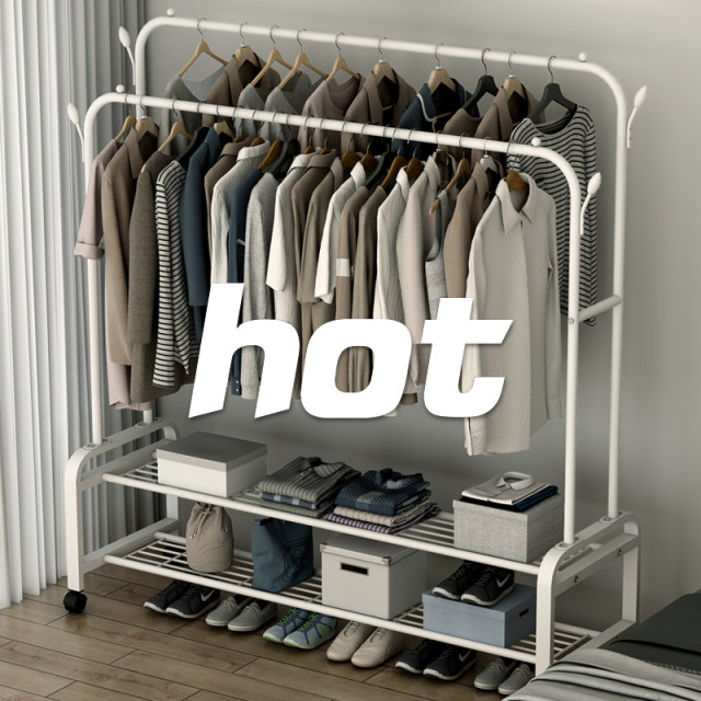 Simple cotton rack double -pole drying rack Land in the indoor room ...