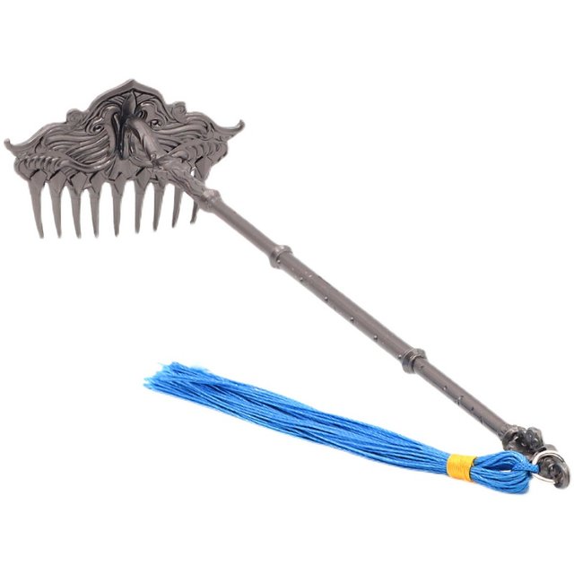 Yongjie game peripheral nine-foot-qin gold rake all-metal weapon model ...