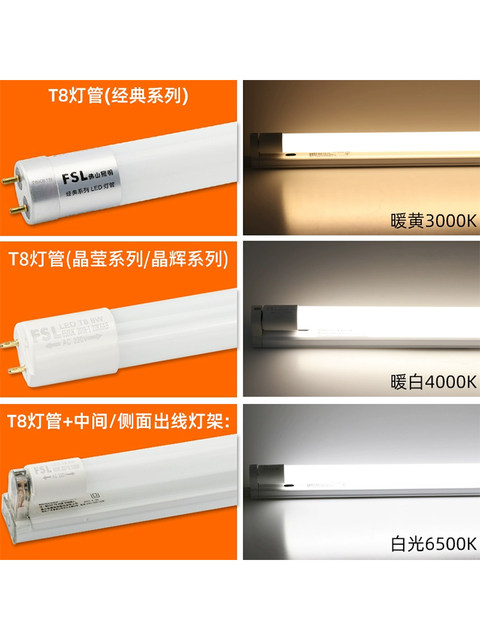 FSL Foshan Lighting LED tube T8 integrated bracket full set of ...