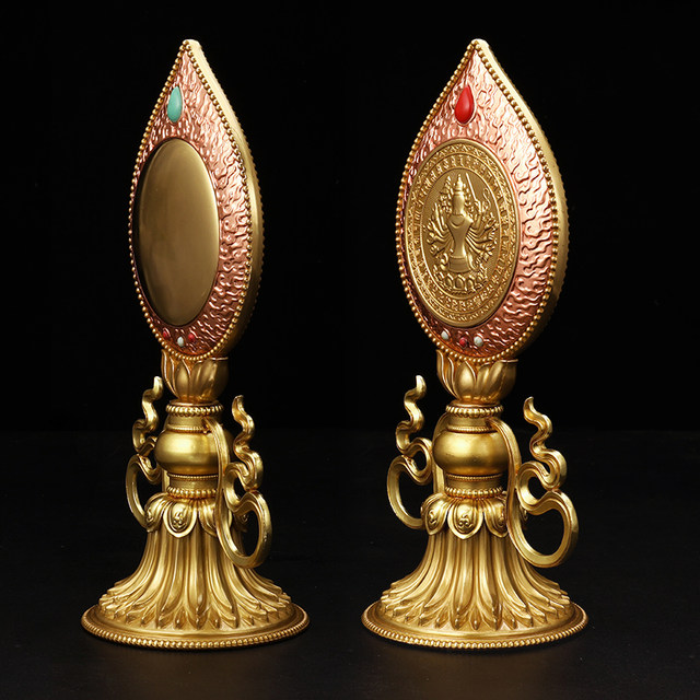 Pure Copper Nepal Craft Tibetan Buddhist Mother Ornaments Zhunti Mirror ...