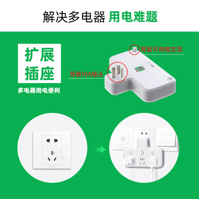 Bull socket converter panel porous multi-socket one turn two three ...