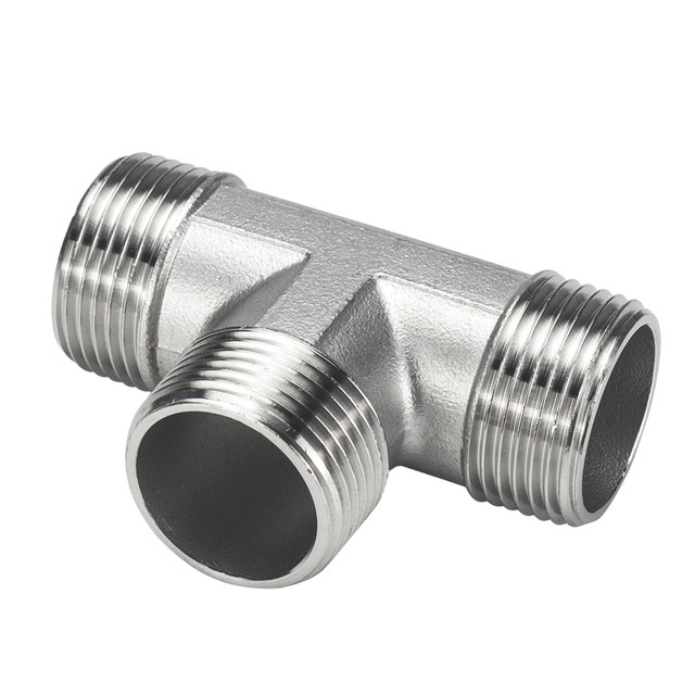 304 stainless steel external wire tee T-shaped external threaded tee ...