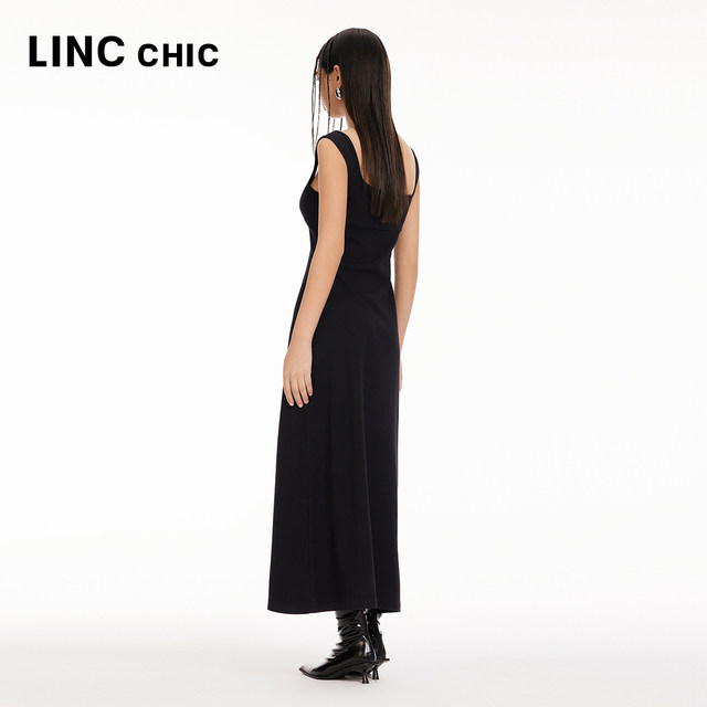Lincchic Jin Yujie 2024 new solid colorless sleeveless square neck ...
