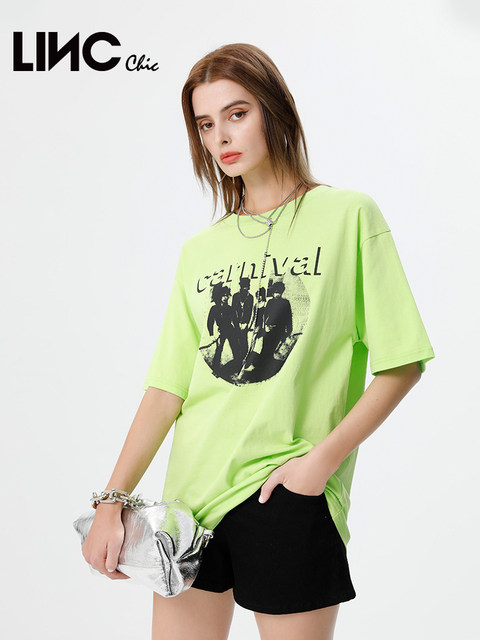 Lincchic Jin Yujie T -shirt Female Rock Print Short -sleeved T -shirt ...