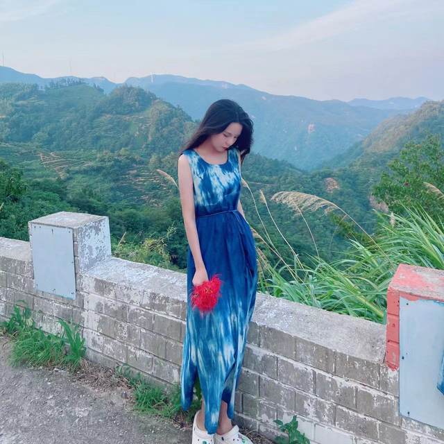 Yiche tie-dye original design handmade plant blue dyeing grass dyeing ...