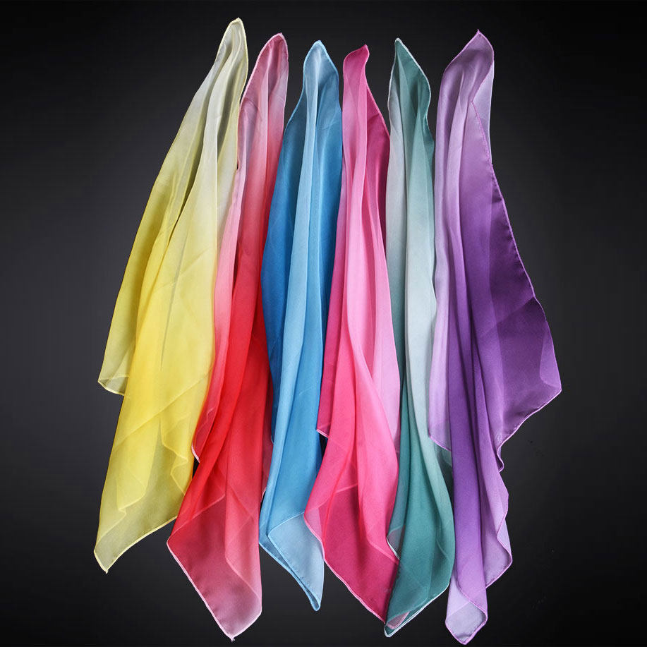 Dance Silk Scarf Square Oversized Gradient Color Jiaozhou Yangko Dance ...