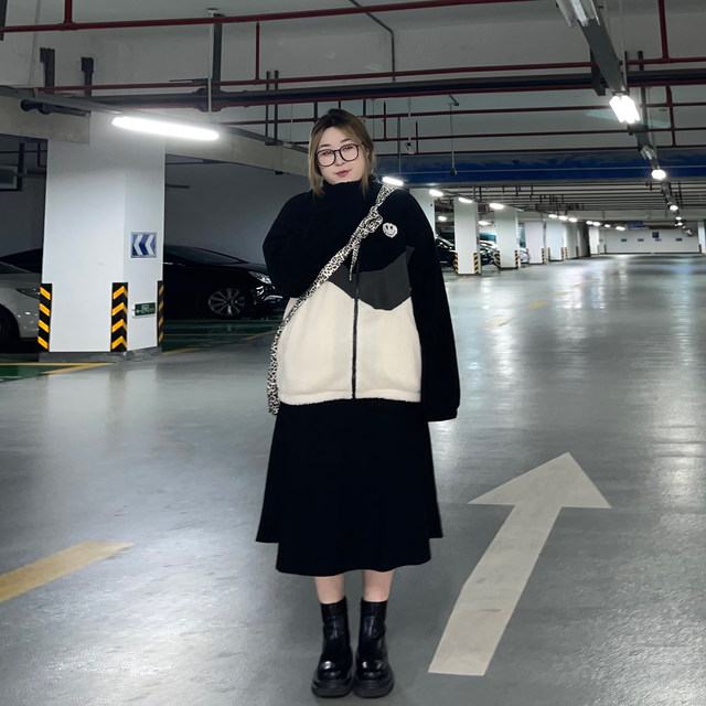 RAPPEYE Stitching Sherpa Jacket Men's Winter Thickened Loose Couple ...