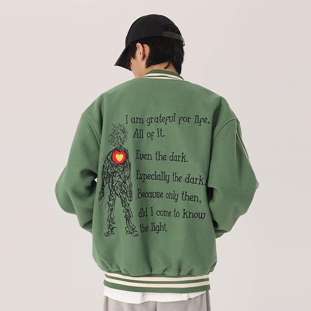 RAPPEYE love American street baseball uniform jacket men's spring and ...