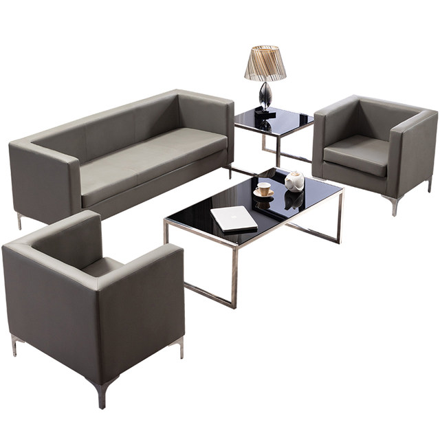 Office sofa simple modern business negotiation reception room reception ...