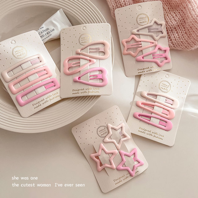 Cute Pink Star Children's Hair Clip for Girls, Side Fringe Hair Clip ...