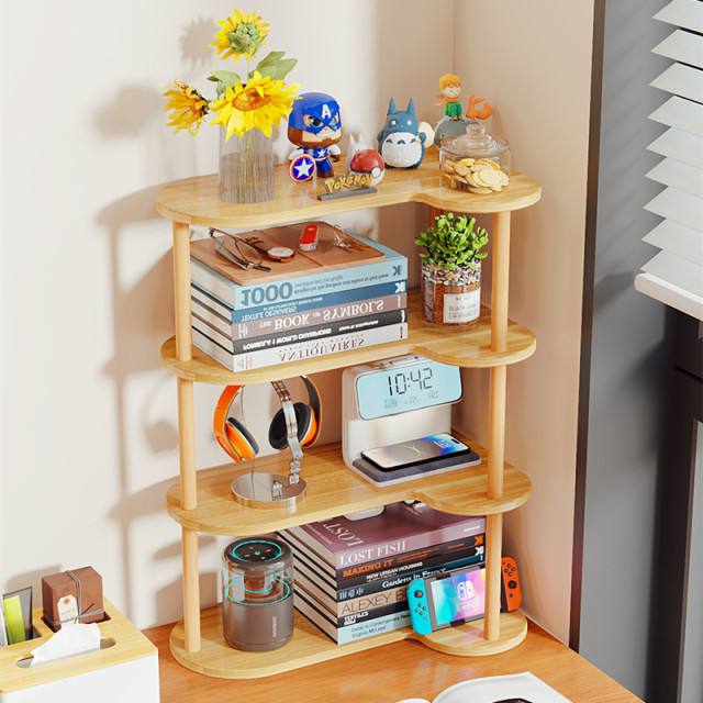 Desktop corner bookshelf storage multi-layer storage rack table ...